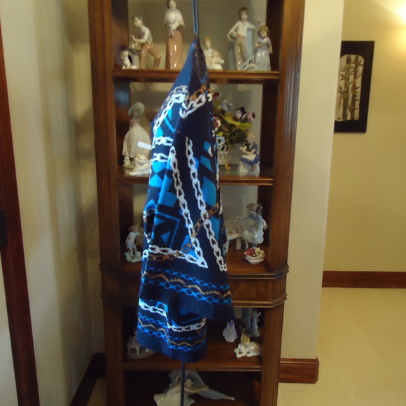 Jealous Tomato | Sweaters | New Black Blue Open Chain Print Jacket Ml ...